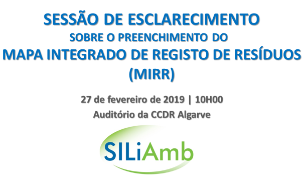 Mapa Integrado de Registo de Resíduos (MIRR) | CCDR Algarve